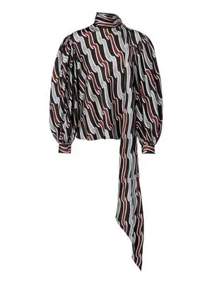Gucci Printed Tie-neck Silk Twill Blouse - Multicoloured