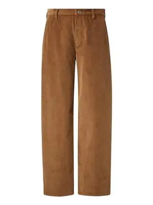 Loewe Cotton Corduroy Wide-leg Trousers - Brown