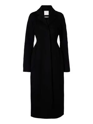 Sportmax Virgin Wool Peplum Coat - Black