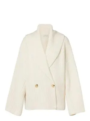 Vince Ribbed Wool-blend Jacket - White