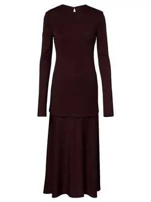 JIL SANDER Jersey Maxi Dress - Burgundy
