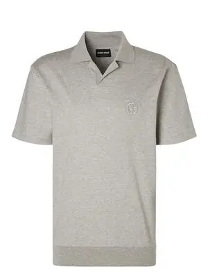 Giorgio Armani Cotton Jersey Polo Shirt - Grey