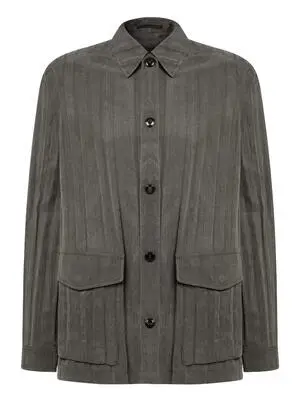 GIORGIO ARMANI Giorgio Armani Pleated Canvas Overshirt
