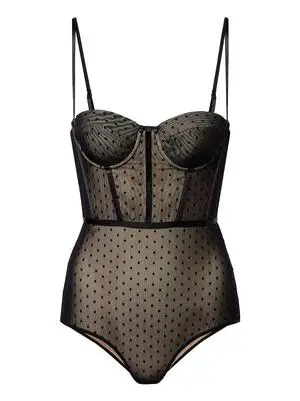 Zimmermann Dot Mesh Bodysuit - Black