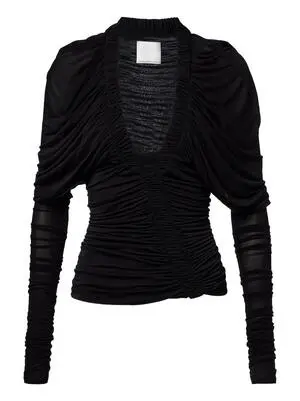 Christopher Esber Ruched Jersey Top - Black