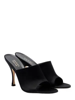 Gucci 95 Satin Mules - Black
