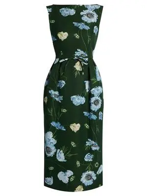 Erdem Floral Faille Cotton-blend Midi Dress - Multi
