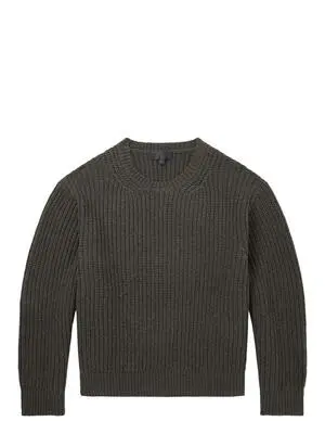 NILI LOTAN Tyler Ribbed Merino Wool Sweater - Green