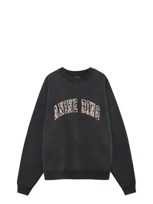 ANINE BING Sweatshirt Miles Leopard - Washed Black