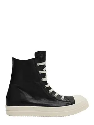 Rick Owens Leather High-top Sneakers - Black/milk
