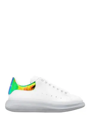 Alexander McQueen Oversized Iridescent Tab Sneakers - Black/white/transparent
