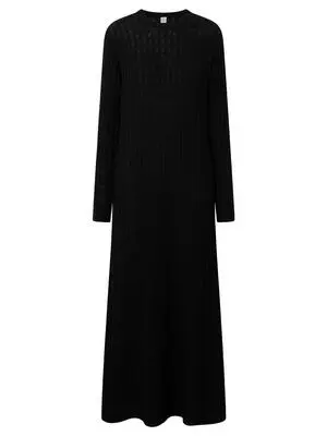 TOTEME Cable-knit Wool Maxi Dress - Black