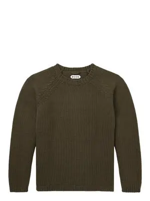 BODE Ribbed-knit Cashmere Sweater - Green