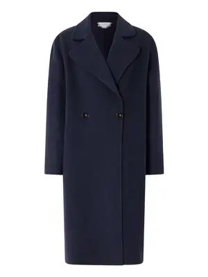 Stella McCartney Double-Breasted Wool Coat Navy