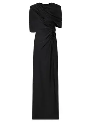 Stella McCartney Open-back Cape-effect Draped Gown - Black