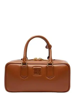 Miu Miu Arcadie Large Leather Top-handle Bag - Brown