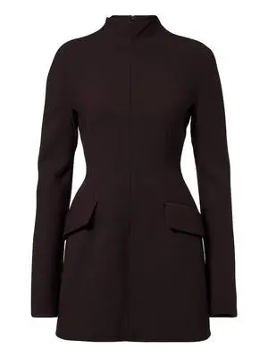 Sportmax Peplum Gabardine Minidress - Brown