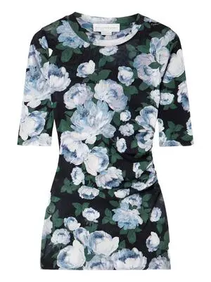Stella McCartney Floral-print Mesh Top - Blue