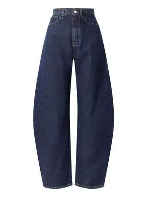 Alaïa High-rise Barrel-leg Jeans - Blue