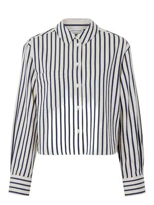 ANINE BING Essie Striped Cotton-poplin Shirt - White