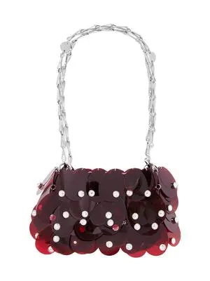 Rabanne Embellished Chainmail Shoulder Bag - Burgundy