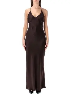 ANINE BING Maxi Slip Dress - Brown