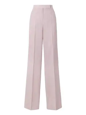 Max Mara Pleated Wool, Mohair, And Silk Straight-leg Pants - Pink
