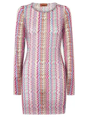 Missoni Striped Stretch-jersey Mini Dress - Pink
