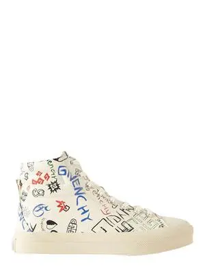 Givenchy City High Scribbled Sneakers - White