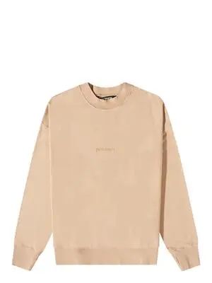 Palm Angels Gd Reverse Logo Crewneck - Tan