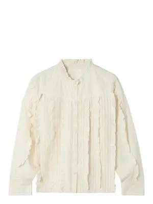 MOTHER The Shakespeare In The Park Ruffled Blouse - Neutrals