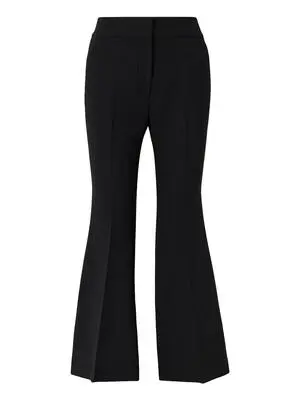 Gabriela Hearst Marsh Pleated Wool-crepe Flared Pants - Black