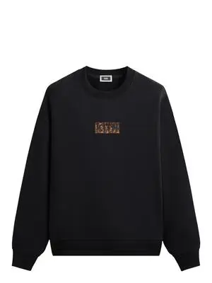 Kith Classic Logo Leopard Applique Nelson Crewneck - Black