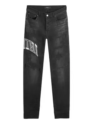 Amiri Varsity Logo Repair Jean - Black