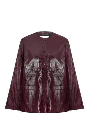 LIBEROWE Moreen Patent Leather Jacket - Burgundy