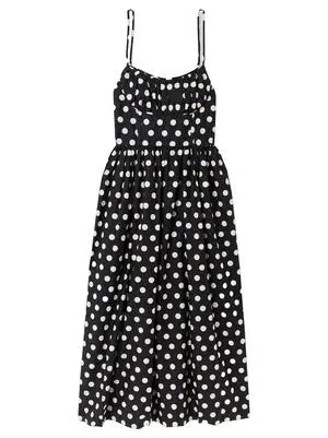 Cara Cara Alba Polka-dot Cotton-poplin Midi Dress - Black