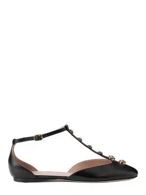 Chloé Celeste Embellished Leather Ballet Flats - Black