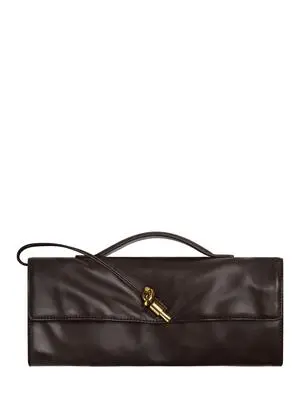 Bottega Veneta Andiamo Top Handle Clutch Fondant