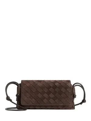 Bottega Veneta Intrecciato Suede Pouch - Fondant