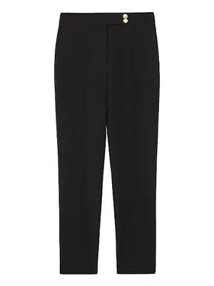 REISS Gabriel Button-detail Tapered Trousers - Black