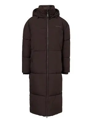 ADANOLA Longline Funnel-neck Puffer Jacket - Coffee Bean