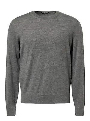 TOM FORD Fine-gauge Crewneck Wool Jumper - Light Charcoal