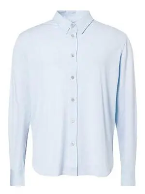 TOM FORD Classic Box-pleat Silk-and-cotton Shirt - Sky