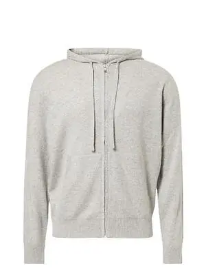 Sunspel Cashmere Zip-up Hoodie - Grey Melange