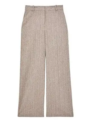 REISS Isla Wide-leg Stretch-woven Trousers - Grey