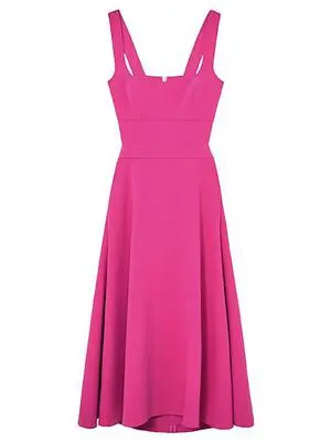 REISS Dina Cut-out Woven Midi Dress - Raspberry Pink