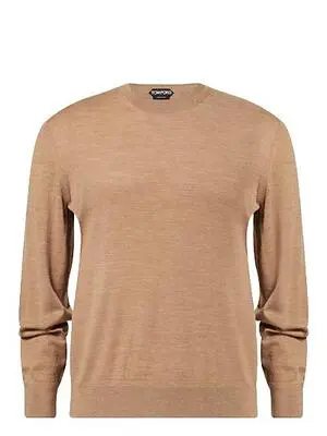 TOM FORD Crewneck Regular-fit Wool Jumper - Light Taupe