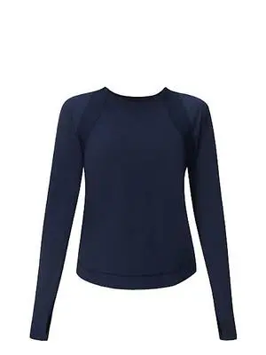 Sweaty Betty Long-sleeved Stretch-woven Top - Navy Blue