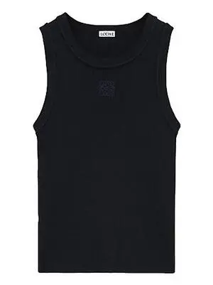 Loewe Anagram Ribbed Stretch-woven Tank Top - Black