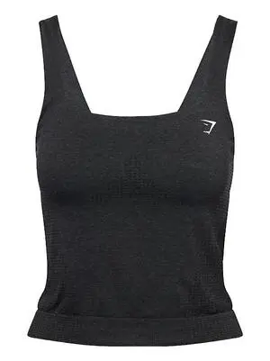 GYMSHARK Vital Seamless Stretch-woven Top - Black Marl